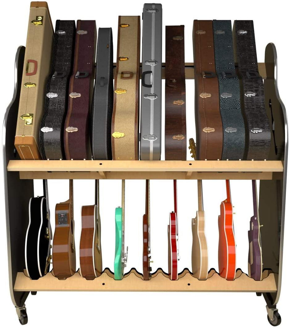 The Session-Pro™ Double-Stack Mobile Guitar Case Rack, A&S — Soundporium™